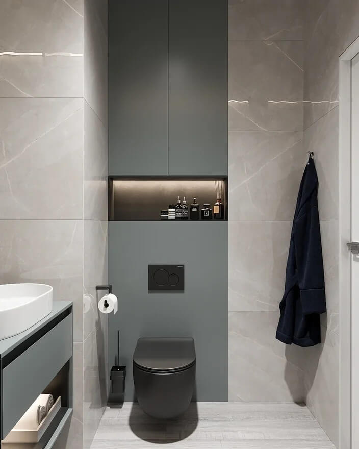 Совмещенный санузел №29116 под мрамор в Москве - КЕРАМ МАРКЕТ®