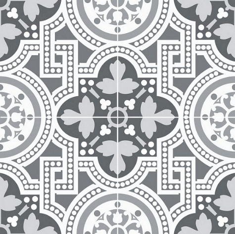 Напольная плитка Dual Gres Chic Collection Seaford Grey, 45x45, орнамент, белая, матовая в ...