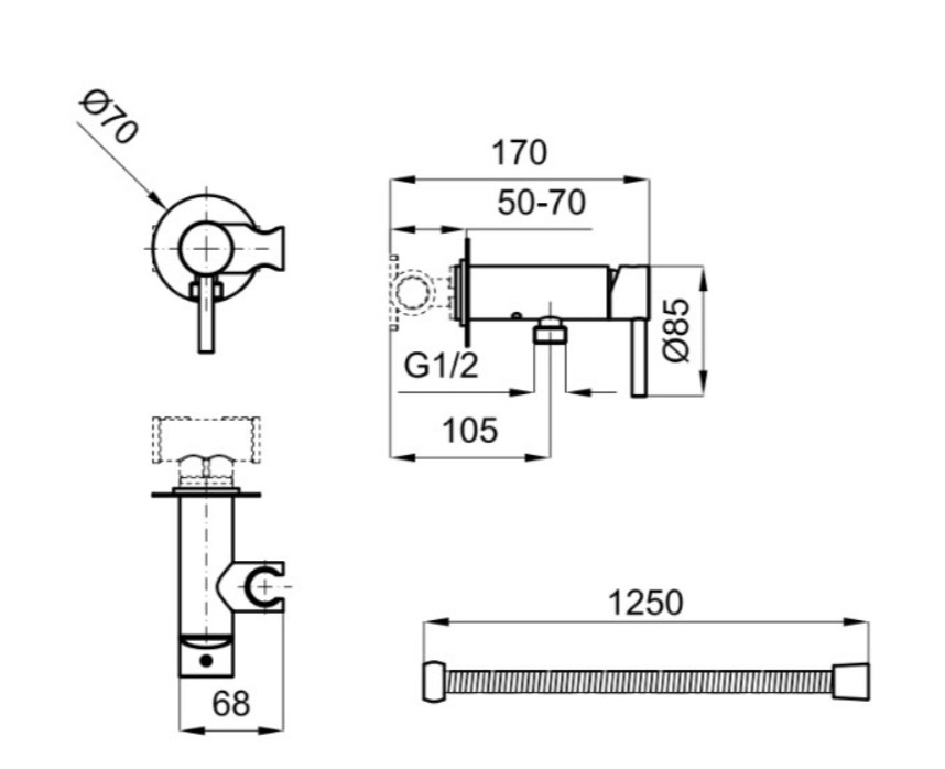 Гигиенический Душ Noken Project Line хром купить в Москве.