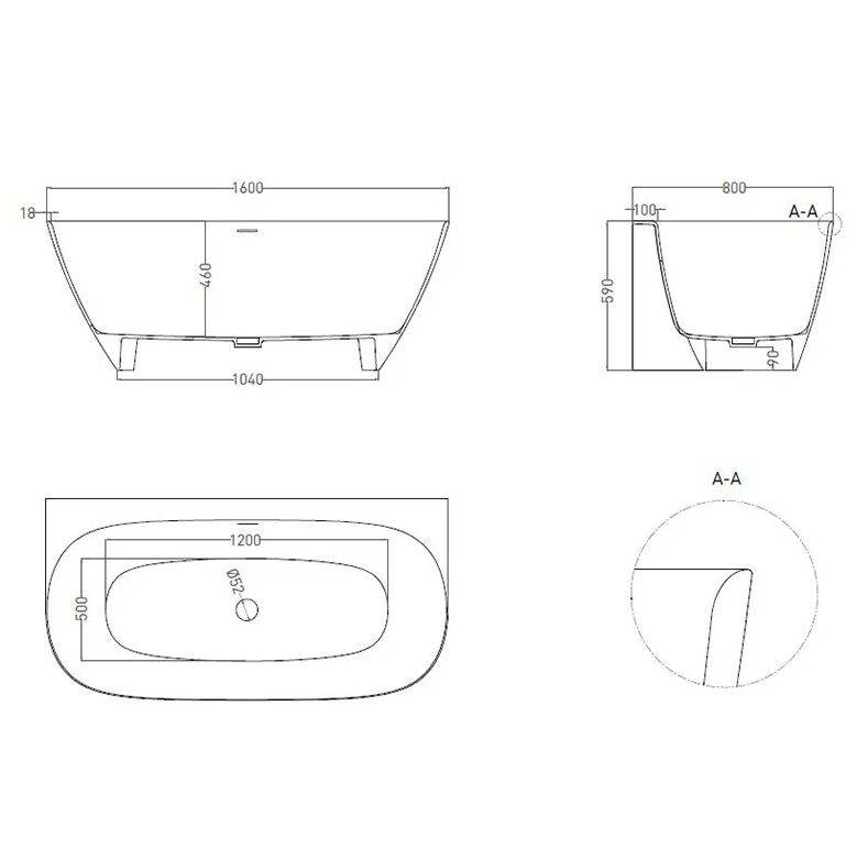 Ванна из искусственного камня Salini Sofia Wall S-Sense 160x80 102517G, белый купить в салонах ...