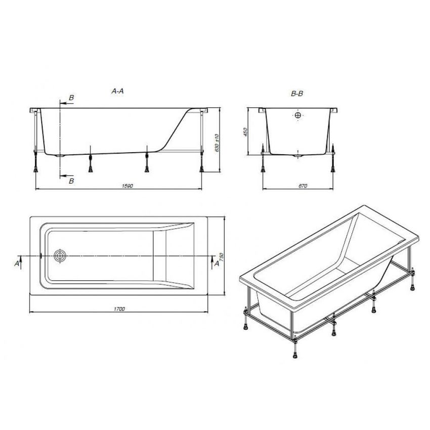 Акриловая ванна Roca Easy ZRU9302899 170x75 купить в Москве.