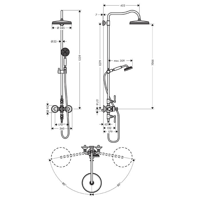 Душевая стойка Axor Montreux Showerpipe 16572140 купить в Москве.