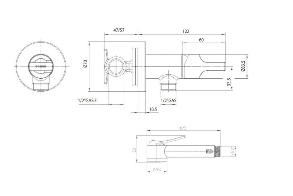 Гигиенический душ Bossini Paloma Brass E34007B.073 чёрный купить в Москве.