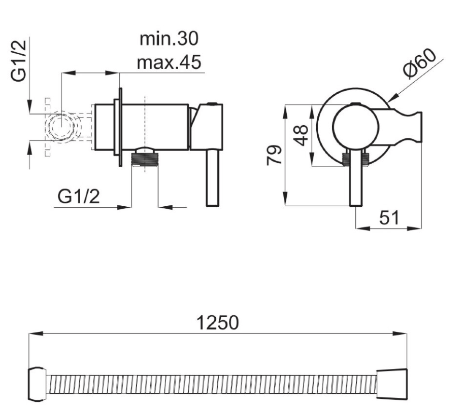 Гигиенический Душ Noken Project Line чёрный купить в Москве.
