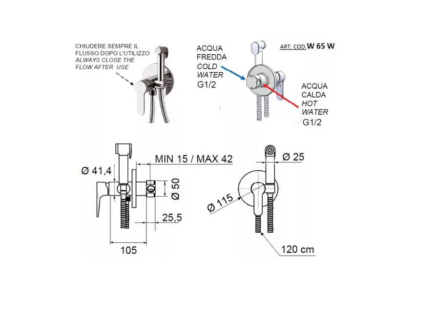 Гигиенический душ Remer Winner W65W хром купить в Москве.