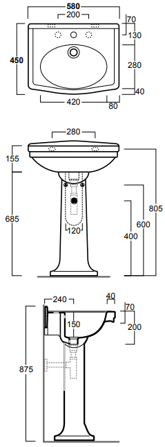 Раковина подвесная Simas Londra LO 914 bia 1 hole купить в Москве.