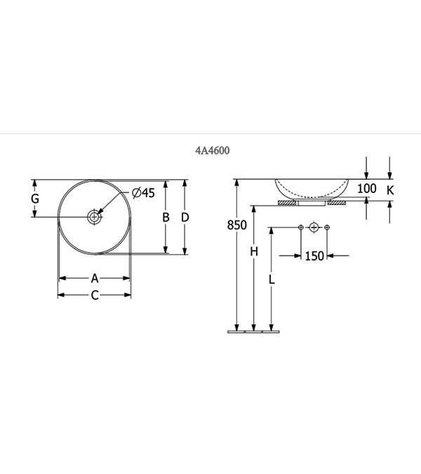 Раковина накладная Villeroy & Boch Loop&Friends 4A46 0001 купить в Москве.