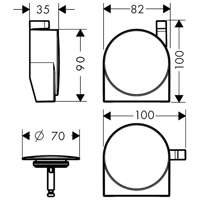 Слив-перелив Axor 58304670, 11x8.5, чёрный купить в салонах КЕРАМ МАРКЕТ®