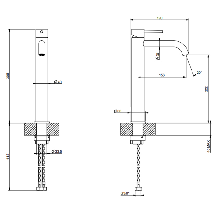 Смеситель для раковины Gessi 316 54006#707 купить в Москве.