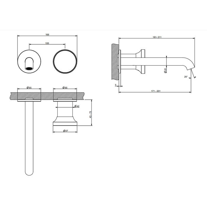 Смеситель для раковины Gessi Origini 66088#149 купить в Москве.